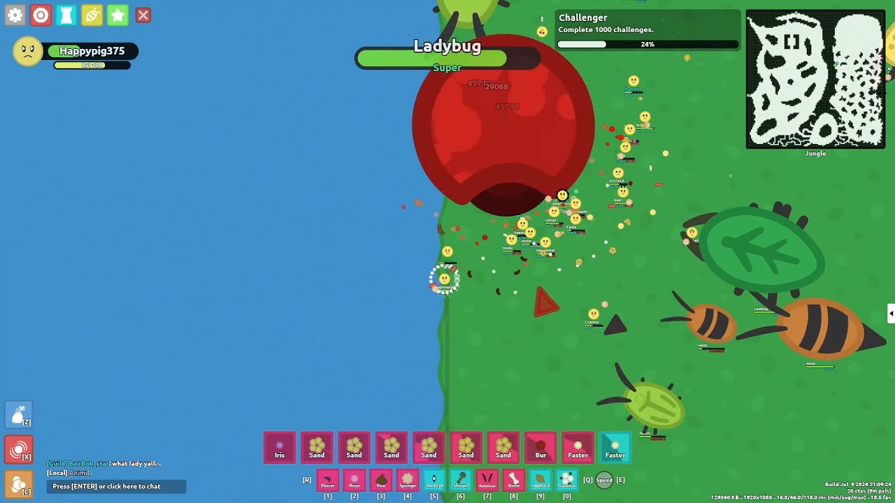 florr.io super dark ladybug: between no loot roach and starfish - YouTube