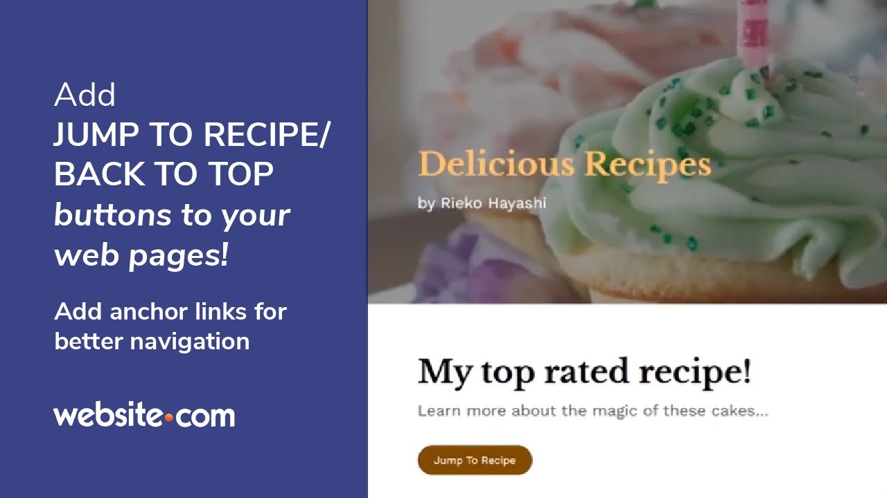Easily Add Jump To Recipe/ Back To Top Buttons - YouTube