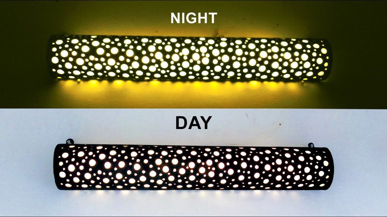 Making Beautiful Wall Hanging Fancy Light Using PVC Pipe - YouTube