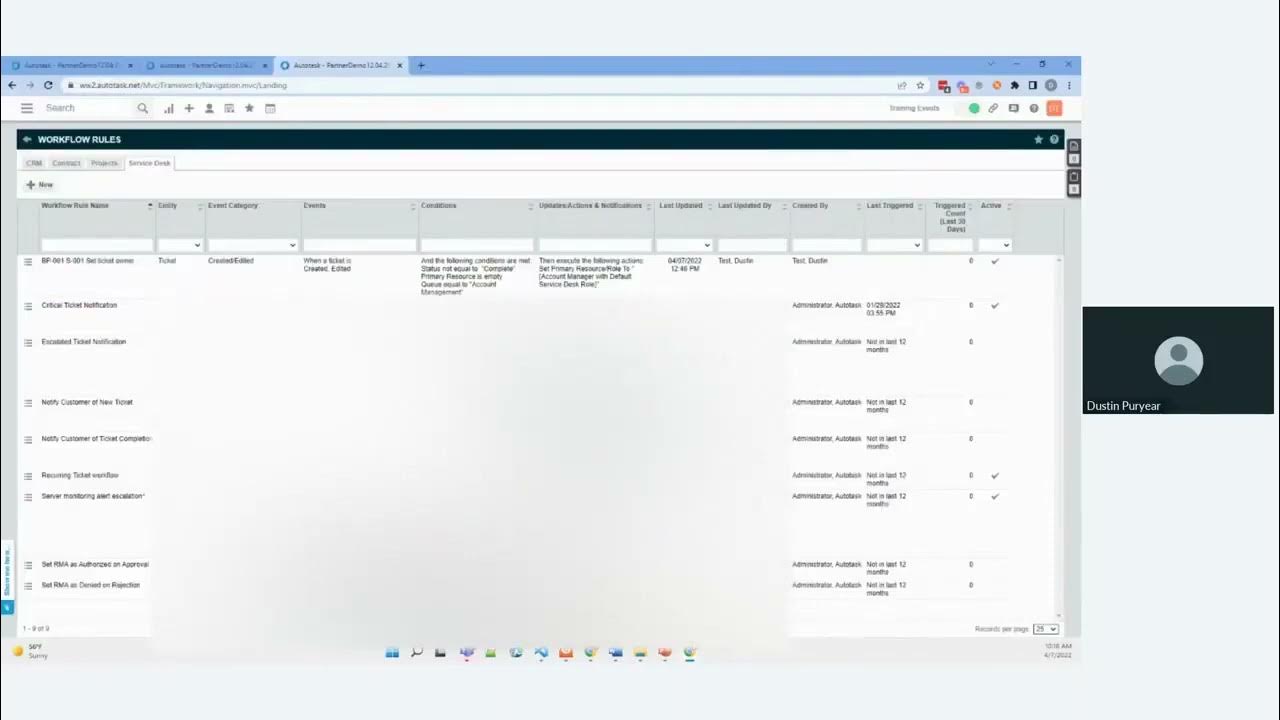 Creating Autotask Workflow Rules- Escalating Tickets - YouTube