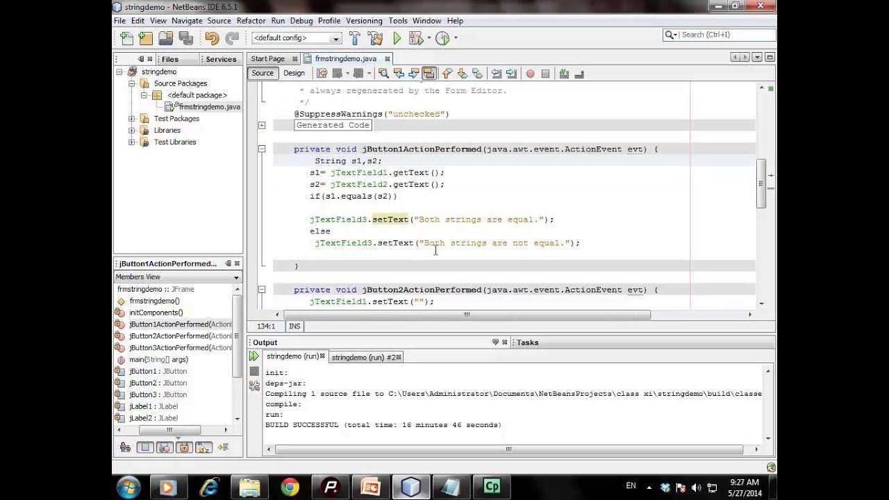 Compare two strings using Java NetBean IDE - YouTube