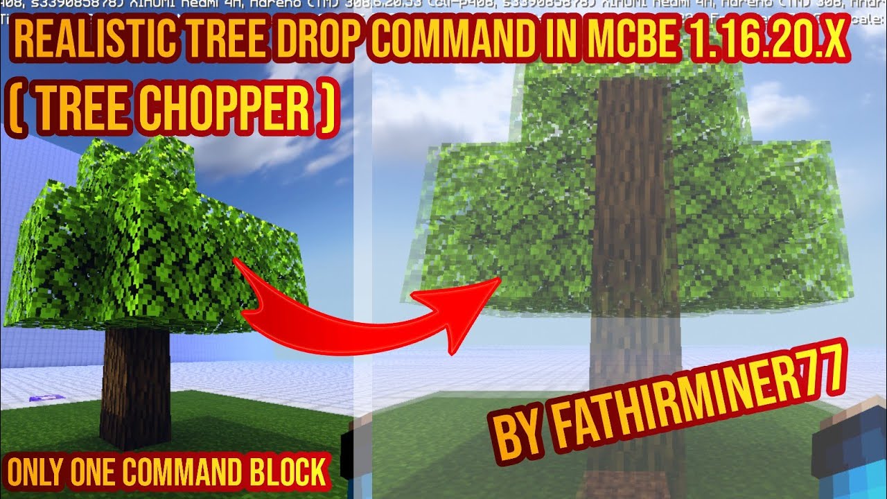 How To Make Tree Chopper / Timber in MCBE 1.16.20.x - YouTube