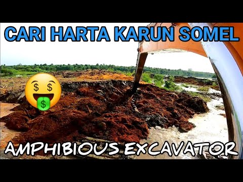beko besar floating excavator bongkar pulau bekas pabrik kayu terbesar ...