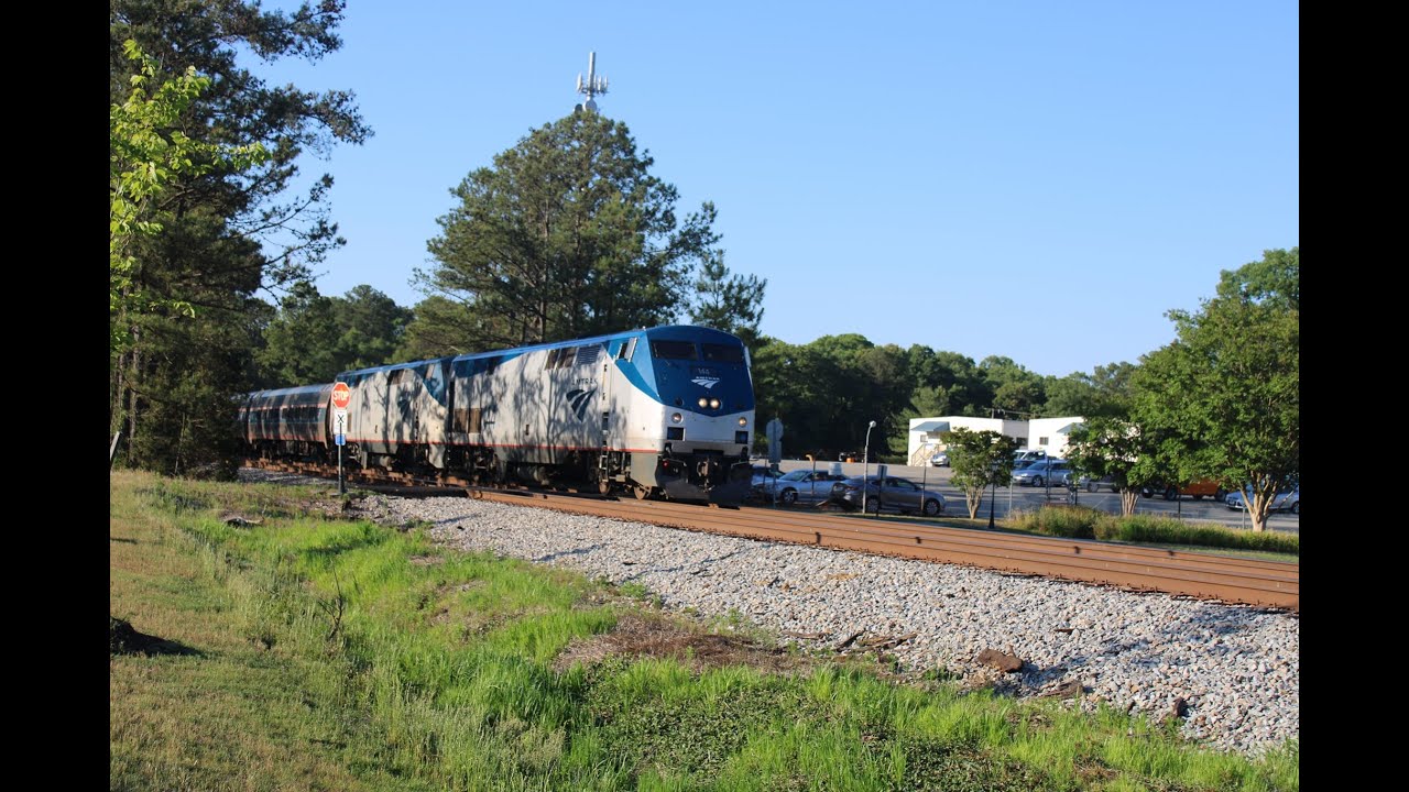 Amtrak P091 at Colonial Heights, VA @6:35 PM - YouTube