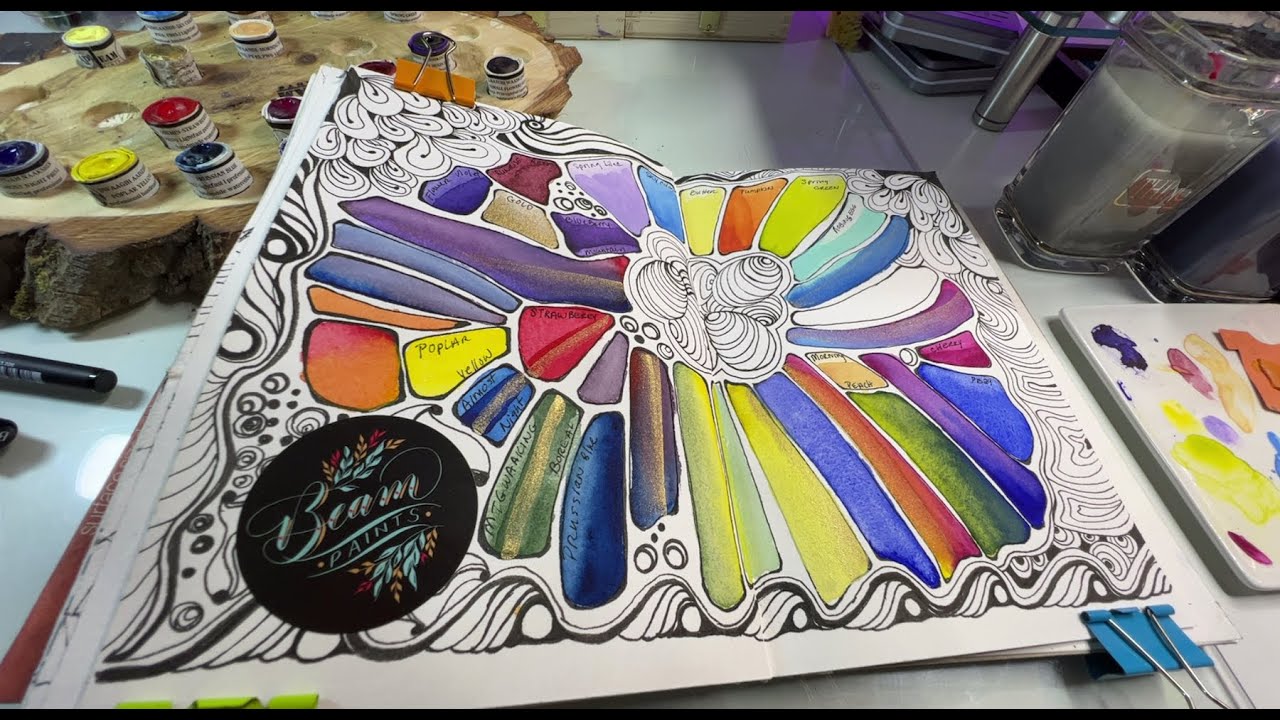 Swatching Watercolors BEAM Paint Review - YouTube