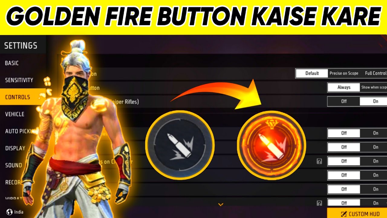 Golden Fire Button Kaise Kare Free Fire Mein | How To Complete Gun ...