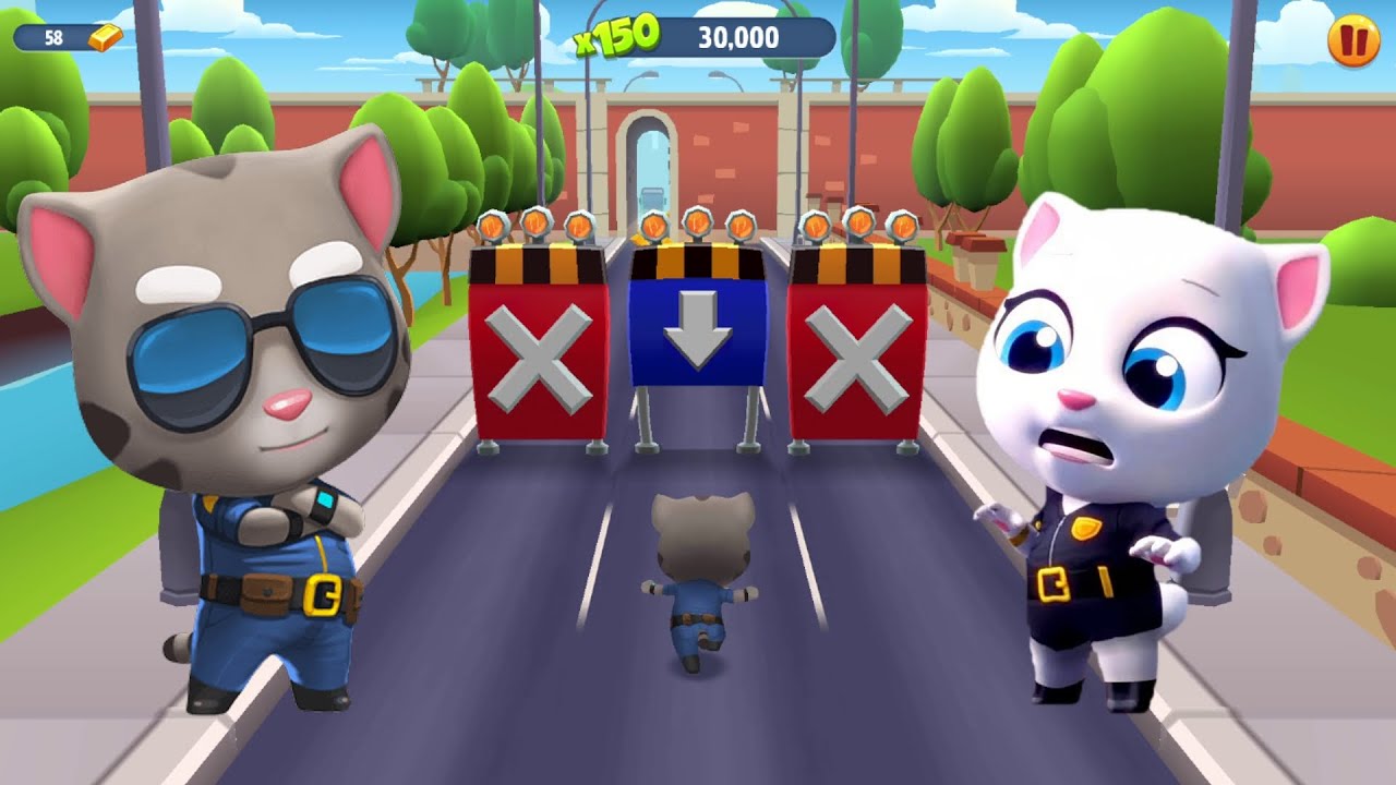 Talking Tom Gold Run: Officer Tom Gameplay Episode 119 - Crime-Fighting ...