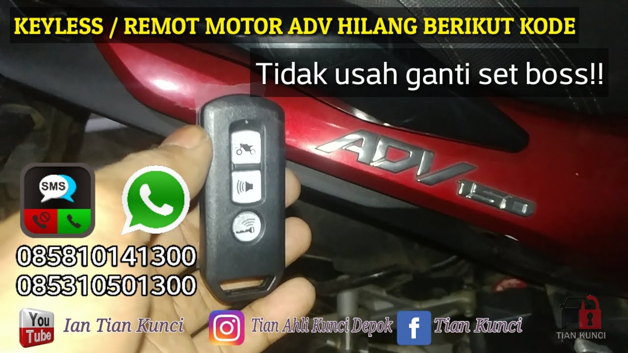 solusi remot motor adv hilang / program keyless honda adv / keyless ...