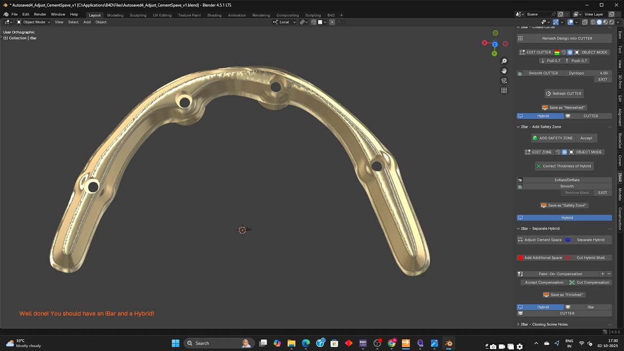 Upper all on 6 & lower 4 ibar designing for 3b-tb protocol in blender 4 ...
