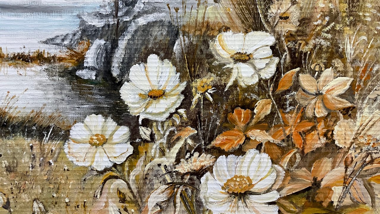 Painting of sea side flowers - YouTube