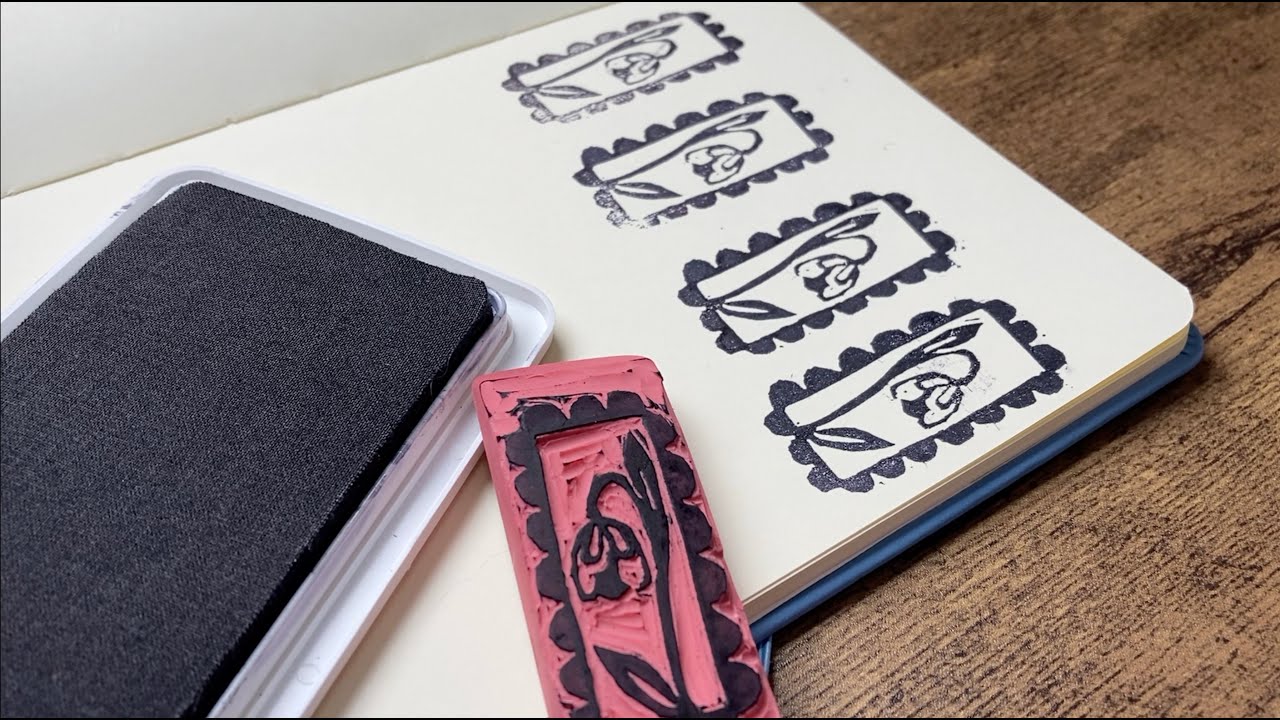 Printmaking using a $0.79 eraser! 🌷 - YouTube