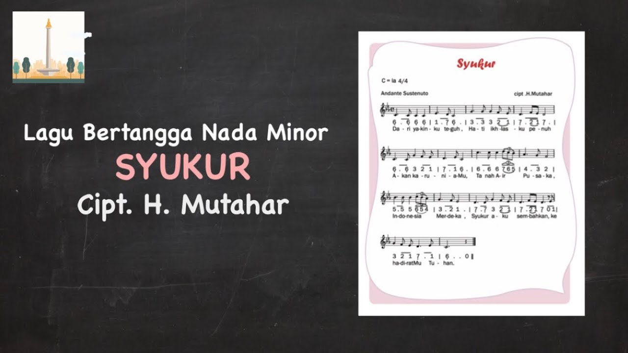 Materi lagu "SYUKUR" Cipt. H. Mutahar Kelas 5 SD (versi karaoke di ...