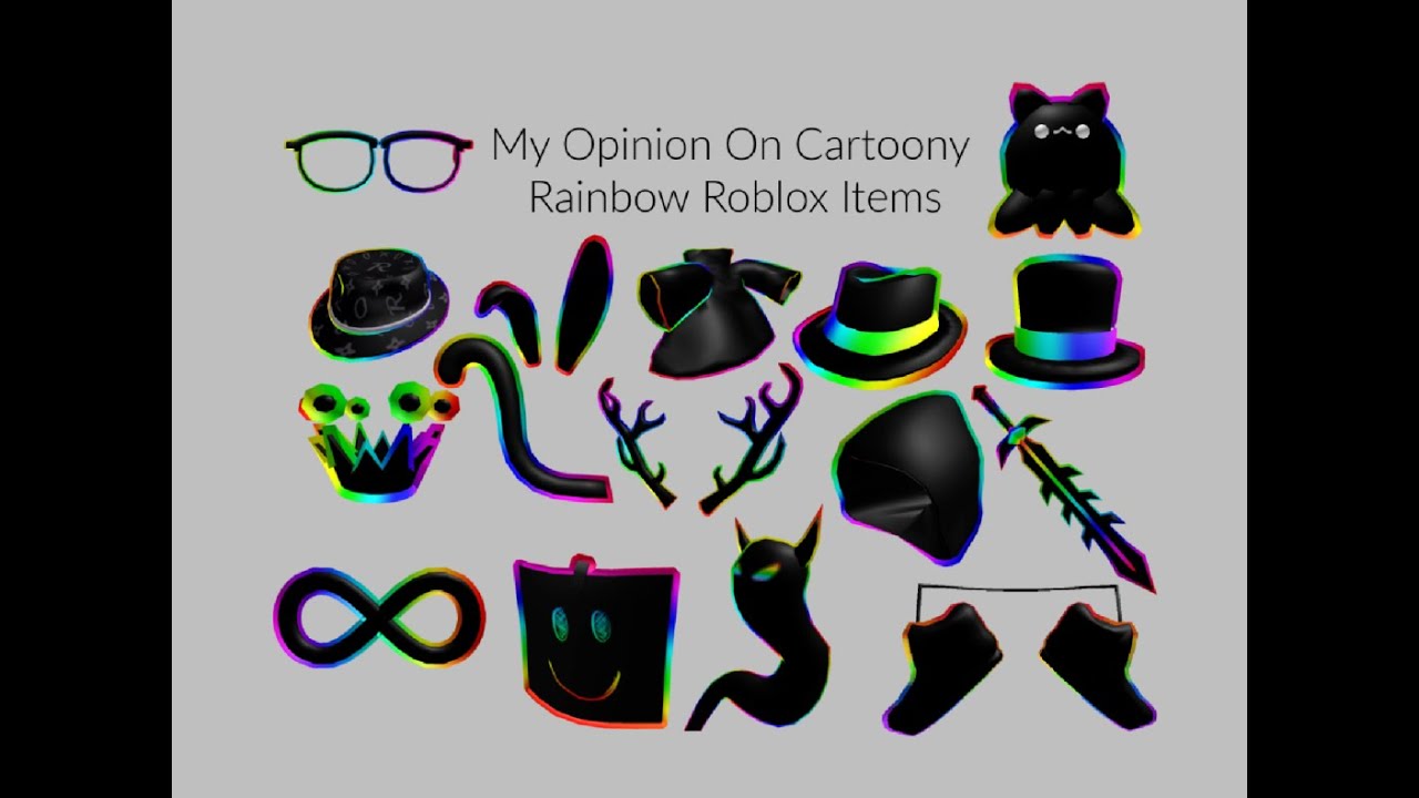 My Opinion On Cartoony Rainbow Roblox Items - YouTube