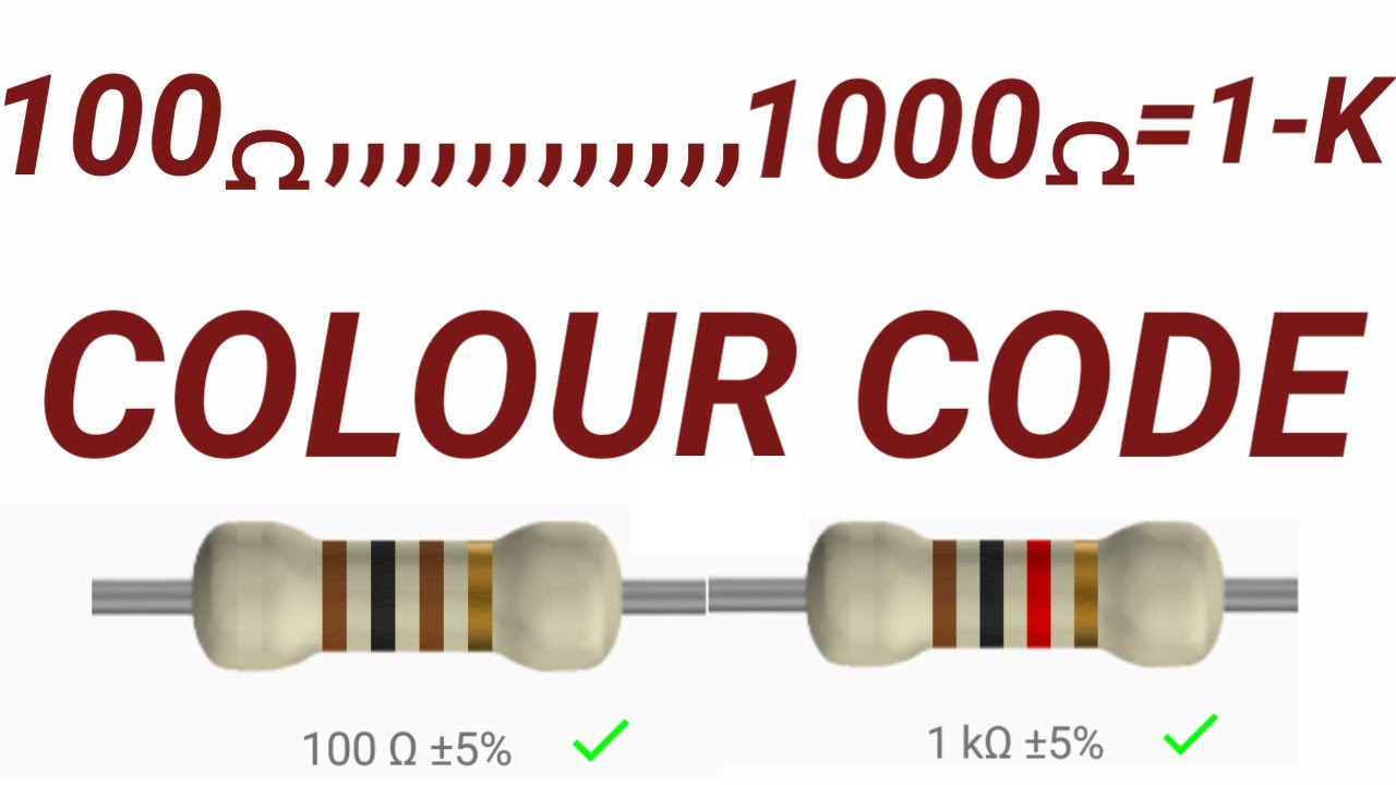 100 ohms to 1-K 1000k colour code - YouTube