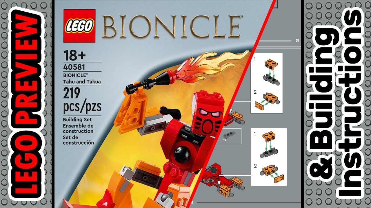 PREVIEW: 40581, LEGO BIONICLE Tahu and Takua & Building Instructions! LEGO 2023 - YouTube