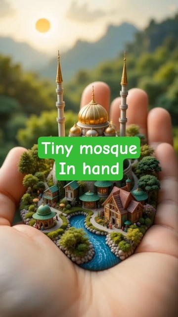 Tiny world in hand #miniature #tinyworlds #mosque #ai #islam #shorts ...
