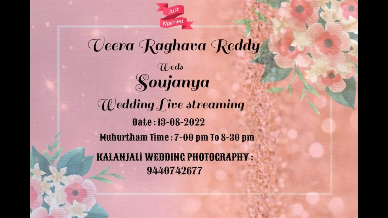 Veera Raghava Reddy Weds Soujanya Wedding Live Ceremony : 13-08-2022 ...