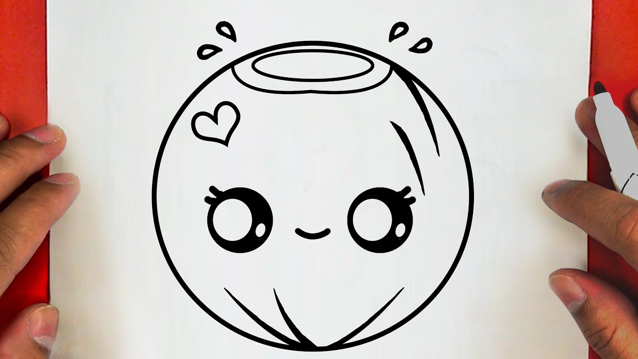 HOW TO DRAW A CUTE COCONUT, STEP BY STEP, DRAW Cute things - YouTube