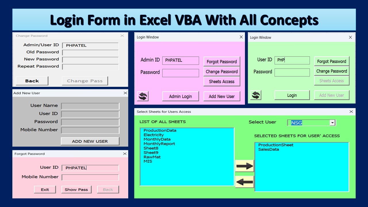 Login Form in Excel VBA with All Concepts - YouTube