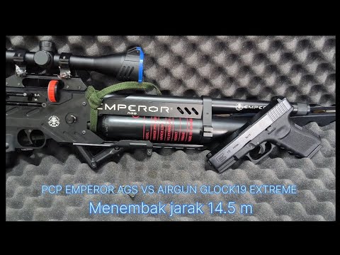 Senapan PCP VS AIRGUN GLOCK19 UP EXTREME!!!JARAK 14.5M!!#pcp #glock 19# ...