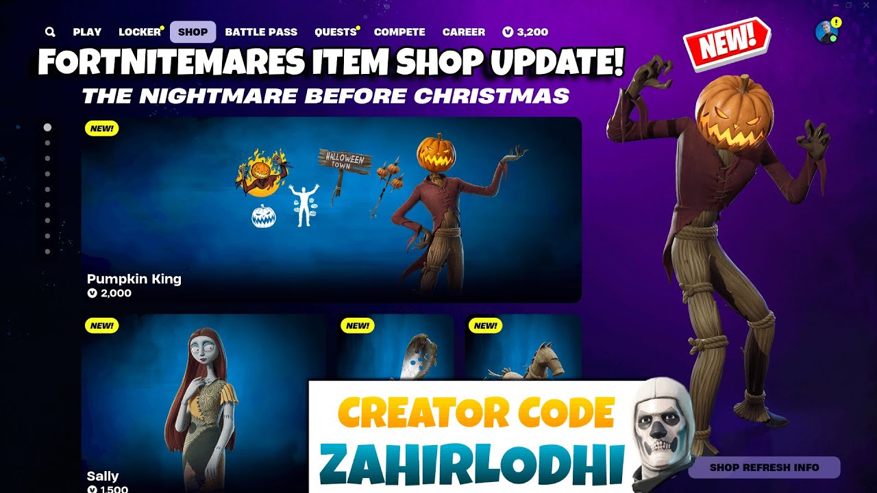 Pumpkin King & Sally Bundle! Fortnitemares Item Shop Update (CH5 S4 ...