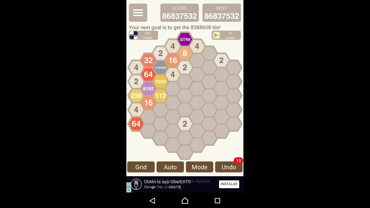 Hexic 2048: 4194304 tile - YouTube