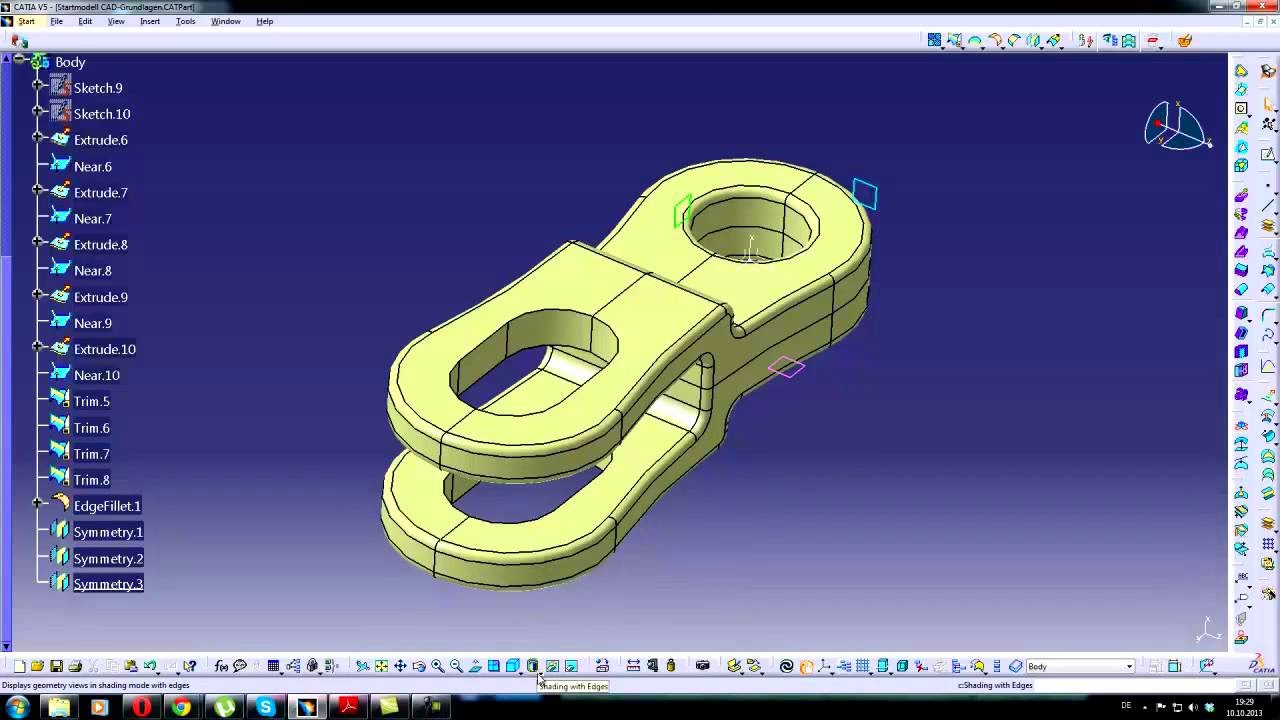 Konstruktion von Kettenglied mit CATIA V5 . Generative Shape Design ...