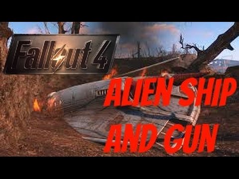 Fallout 4 - Alien ship crash and alien pistol - YouTube