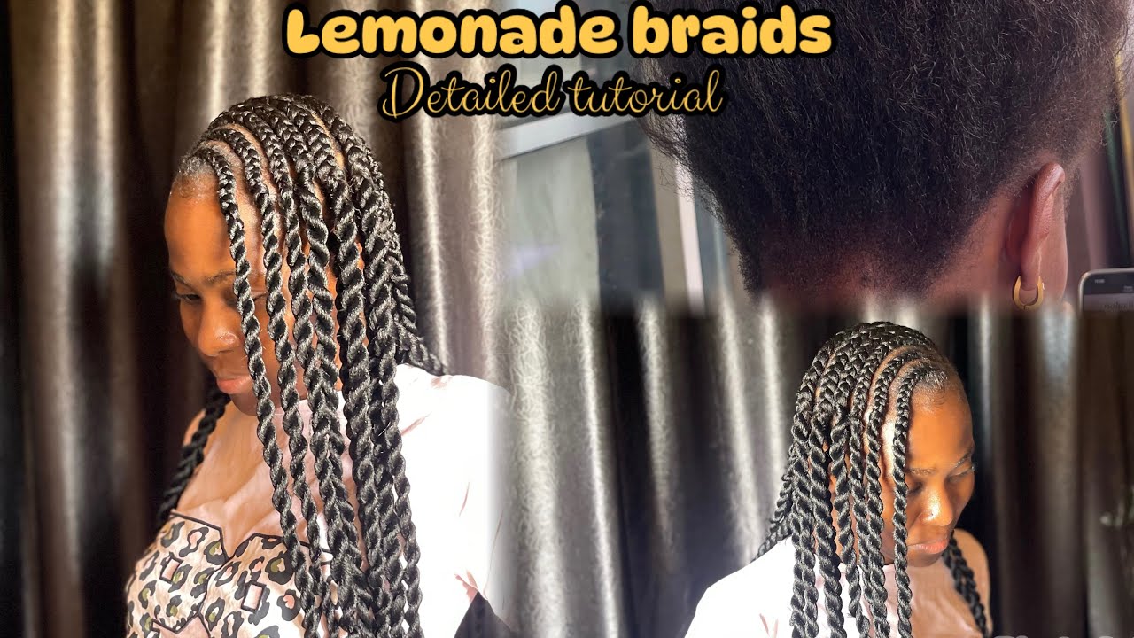 Lemonade braids tutorial || parting made simple|| trending Fulani ...