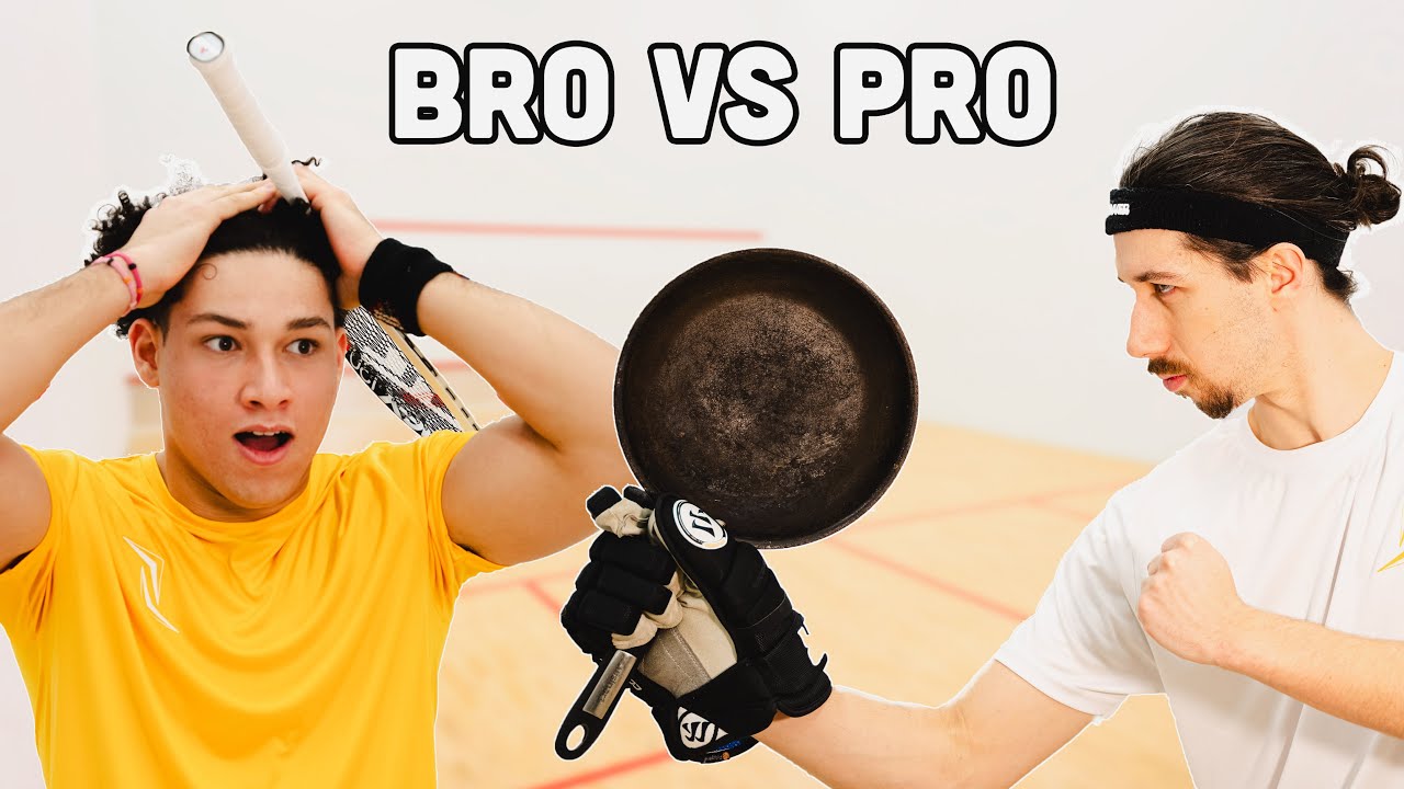 Bro vs Pro | Can a Squash Expert win with a frying pan ?!! - YouTube