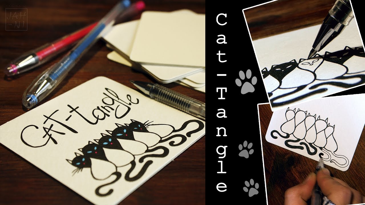 Cat-Tangle (Zentangle) - YouTube