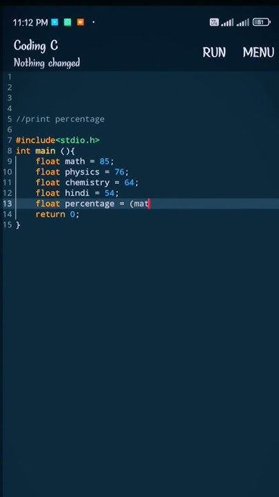 /short How to code percentage of 4 subject in c language // calculate the average mark in c ...