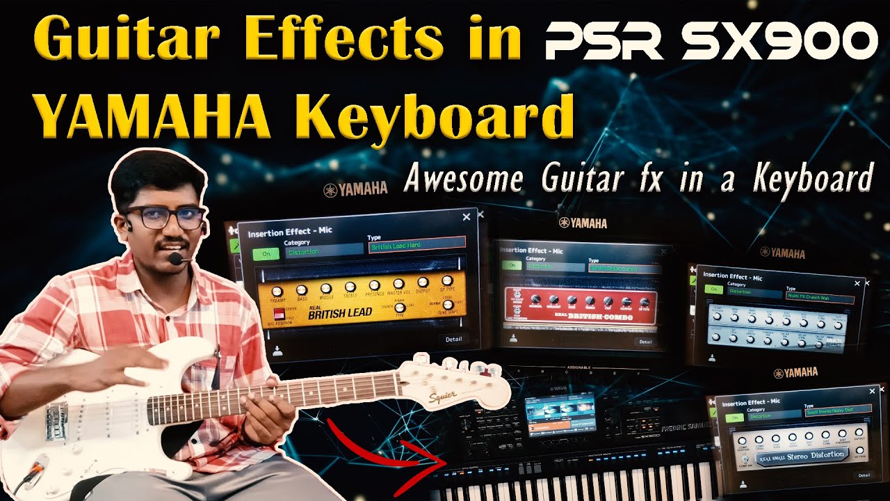 Guitar Effects in Yamaha Keyboard PSR SX900 | Awesome Guitar FX ...