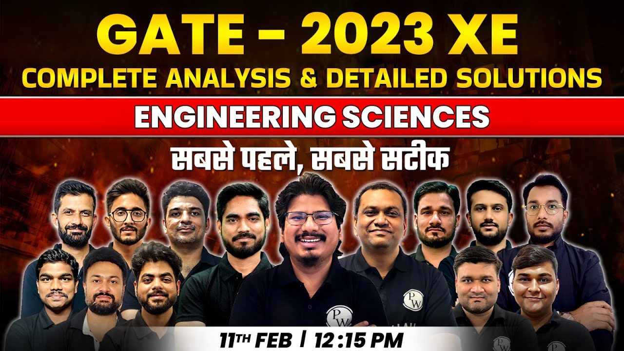 GATE 2023 XE Complete Analysis & Detailed Solutions - YouTube