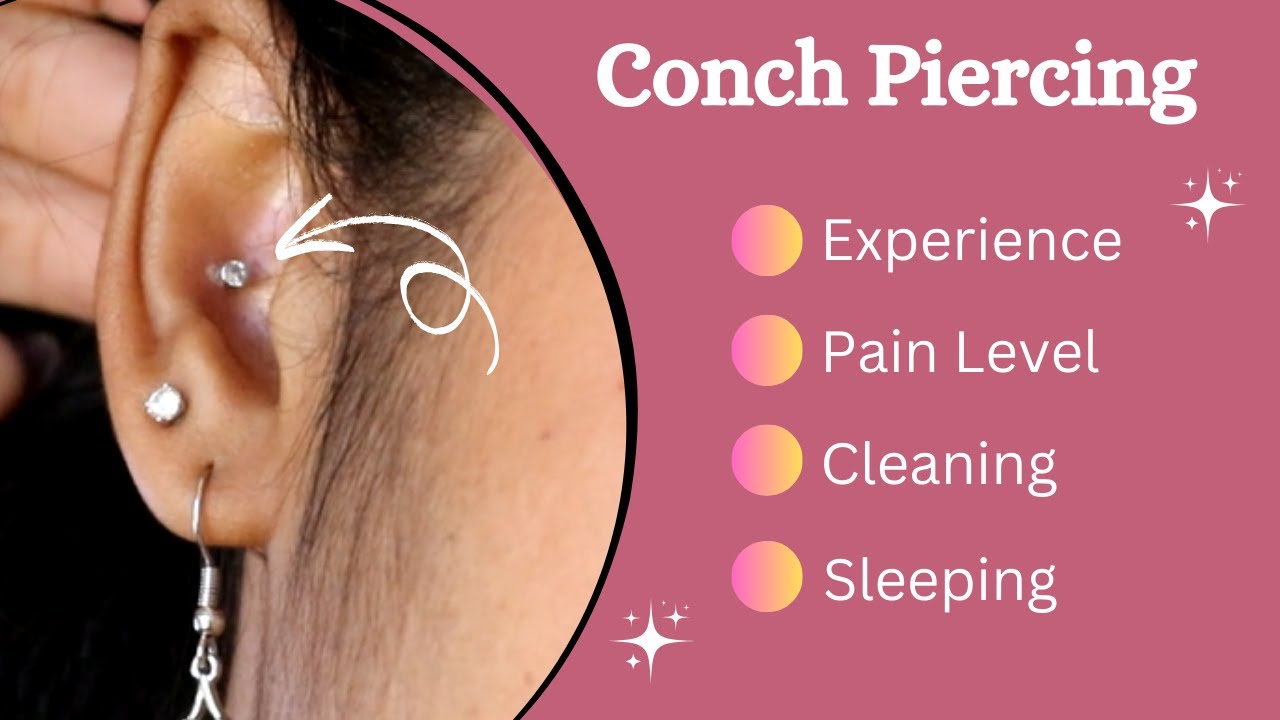 Conch Piercing Experience | Pain | Cleaning | Sleeping - YouTube
