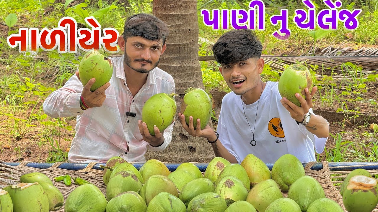 નાળીયેર પાણી નુ ચેલેંજ 😘 | Coconut Challenge | @skgujarativlogs - YouTube