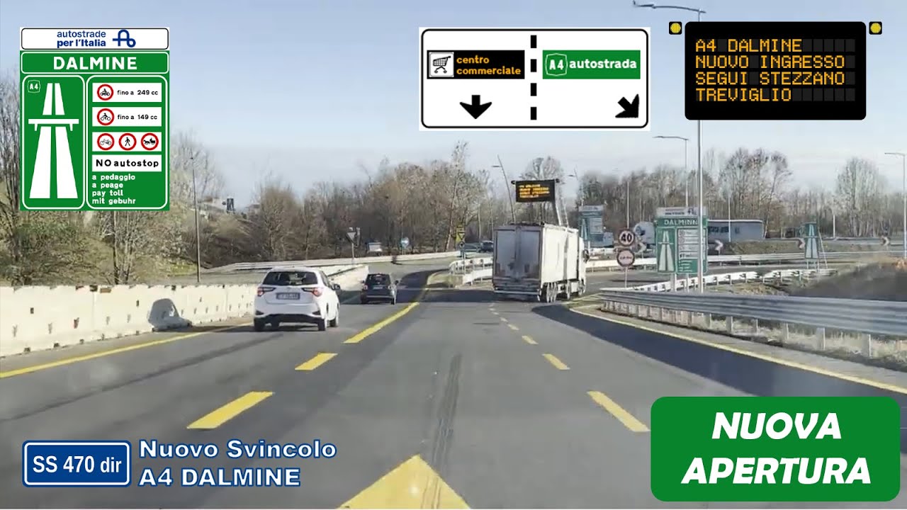 A4 | Autostrada Serenissima | NUOVO SVINCOLO DALMINE - YouTube