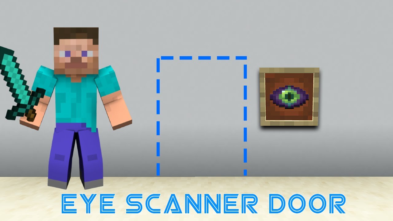 (Minecraft) How I made Eye Scanner Hidden Door in Minecraft! Tutorial ...