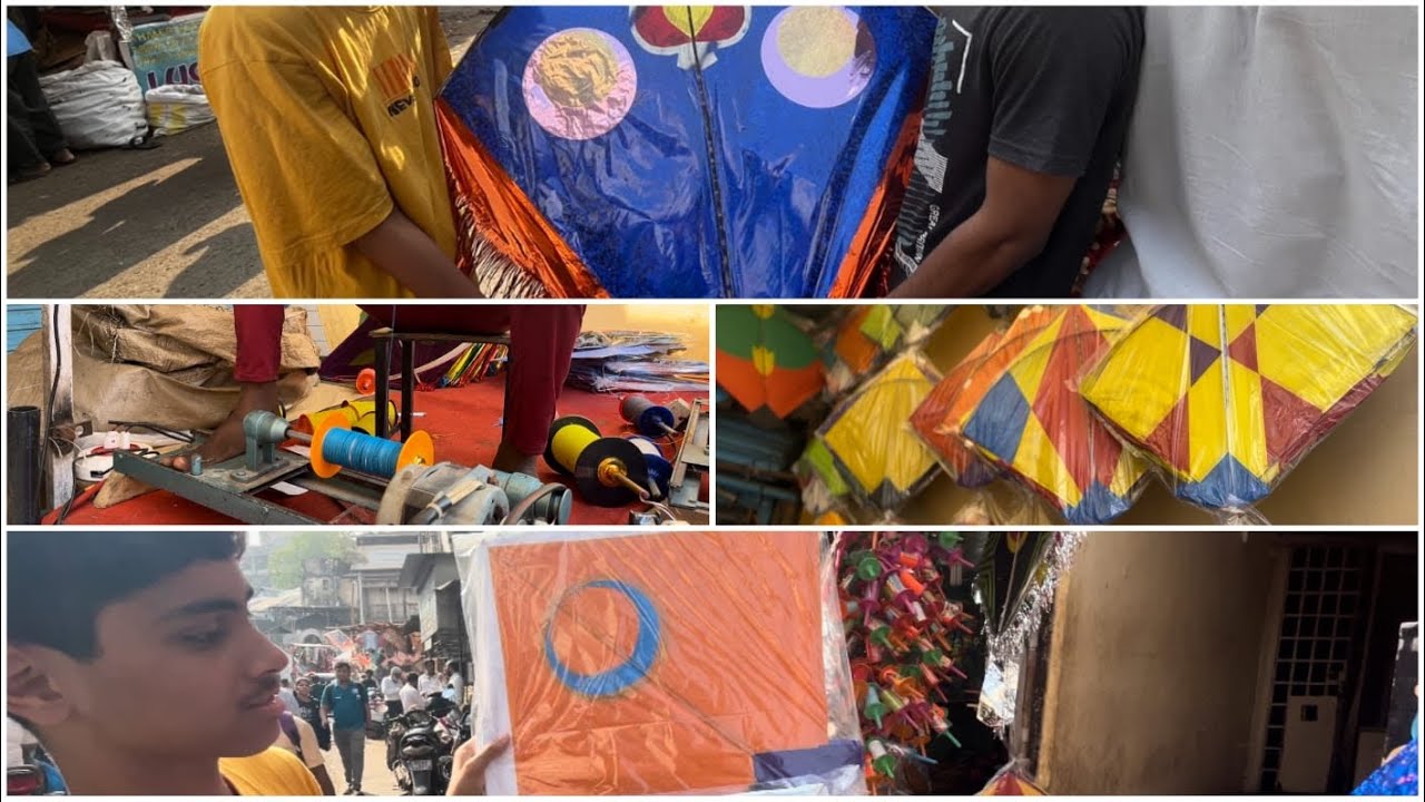 Wholesale Kites and Manja Market in Mumbai || Bandra ki Patang aur ...
