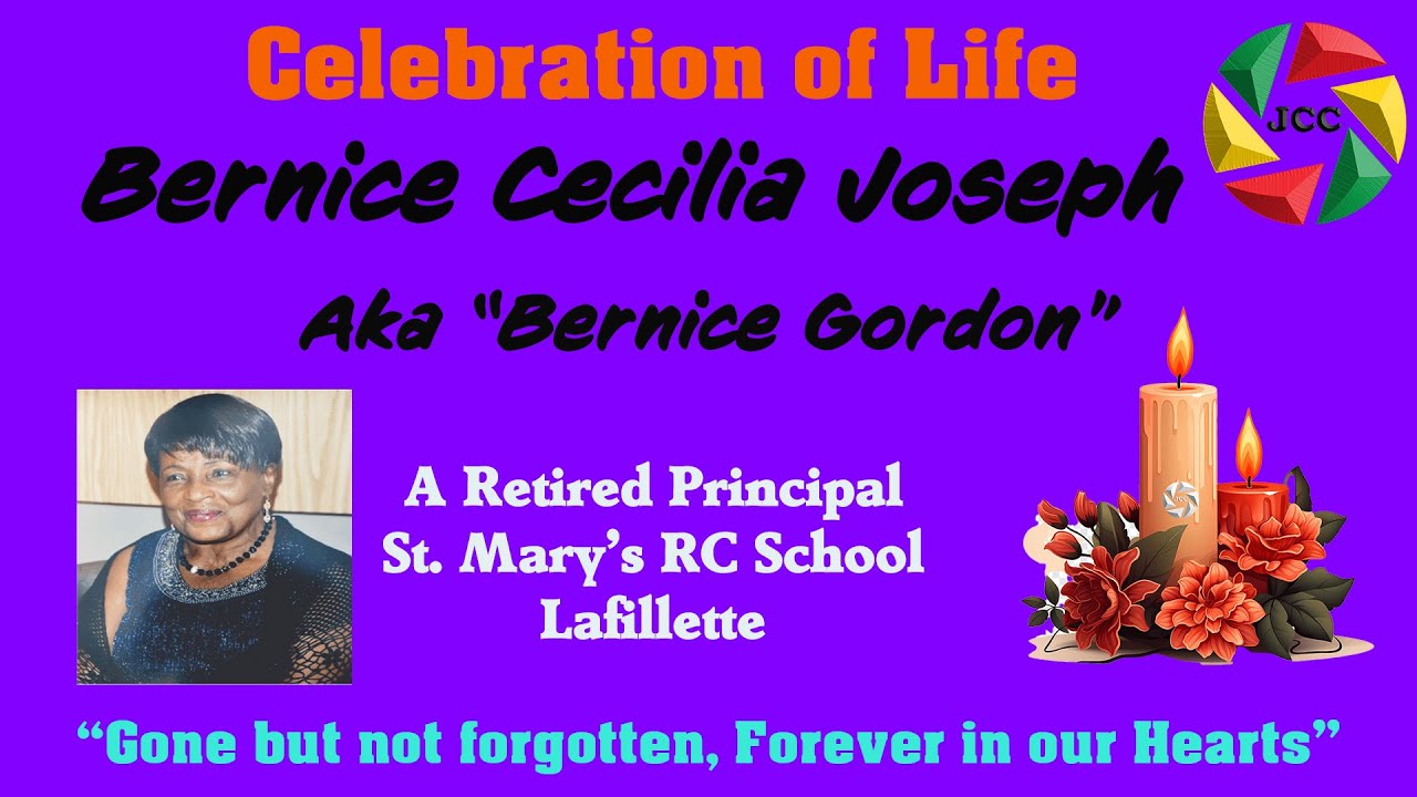 Celebration of Life Bernice Cecilia Joseph aka "Bernice Gordon" - YouTube