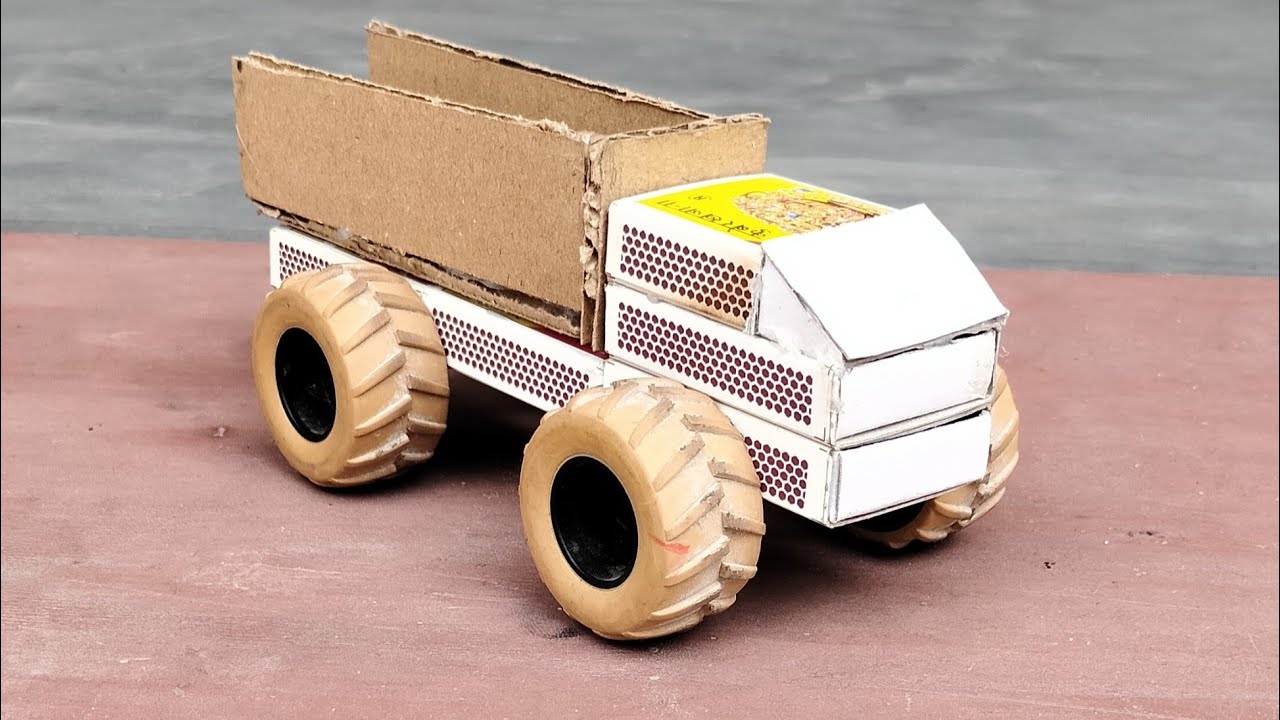 Matchbox & cardboard truck.matchbox craft - YouTube