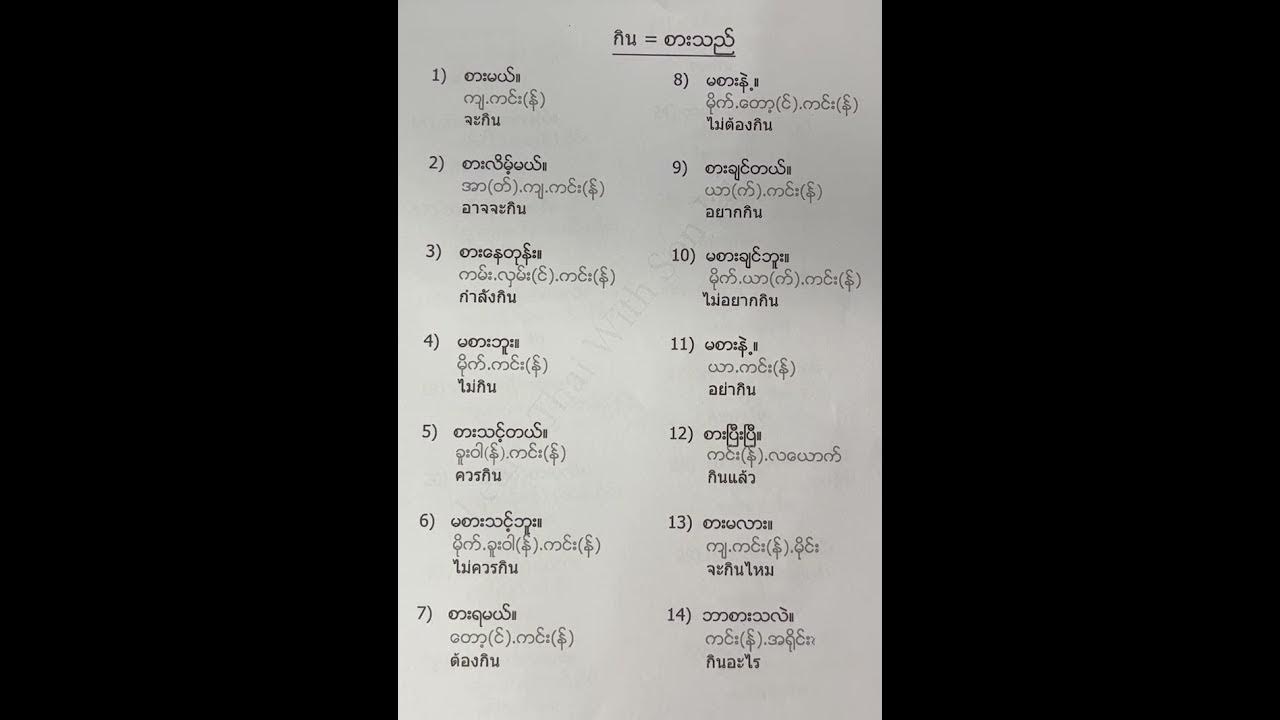 Ep 18 အခြေခံထိုင်းစကားပြောစာအုပ် Day 18 Youtube