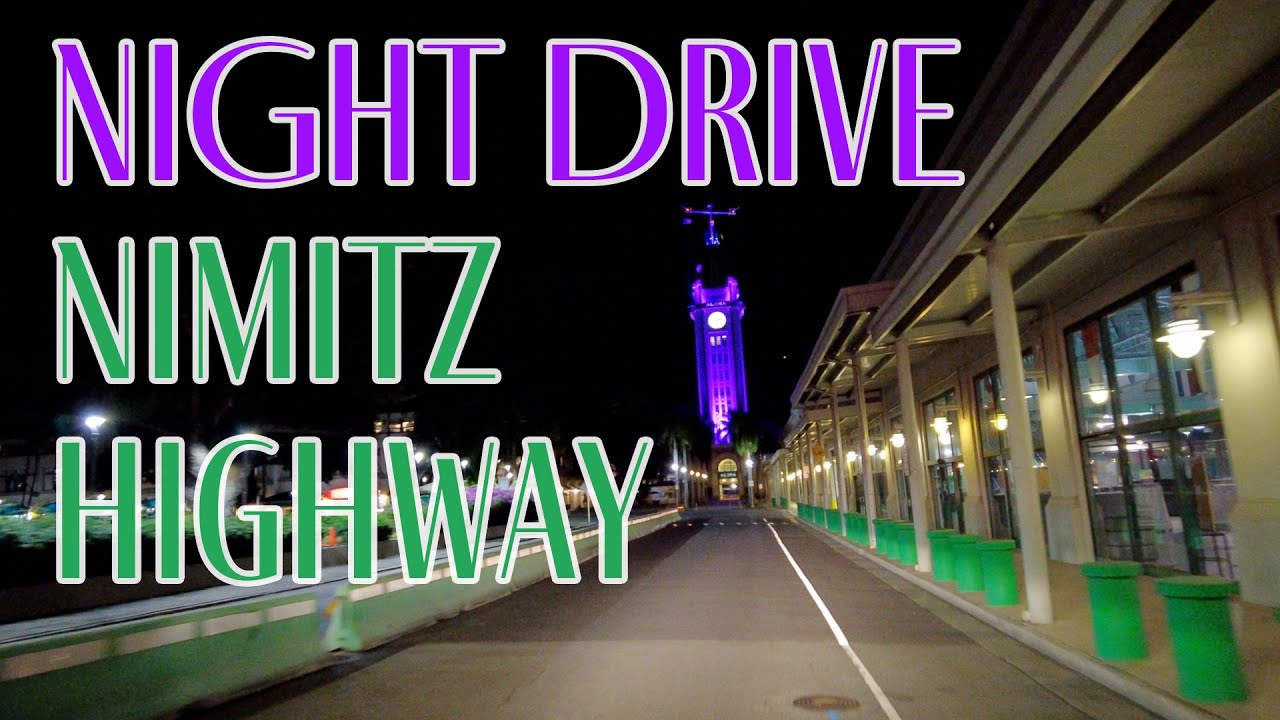 Night Drive along Oahu's HI-92 and Nimitz Highway - YouTube