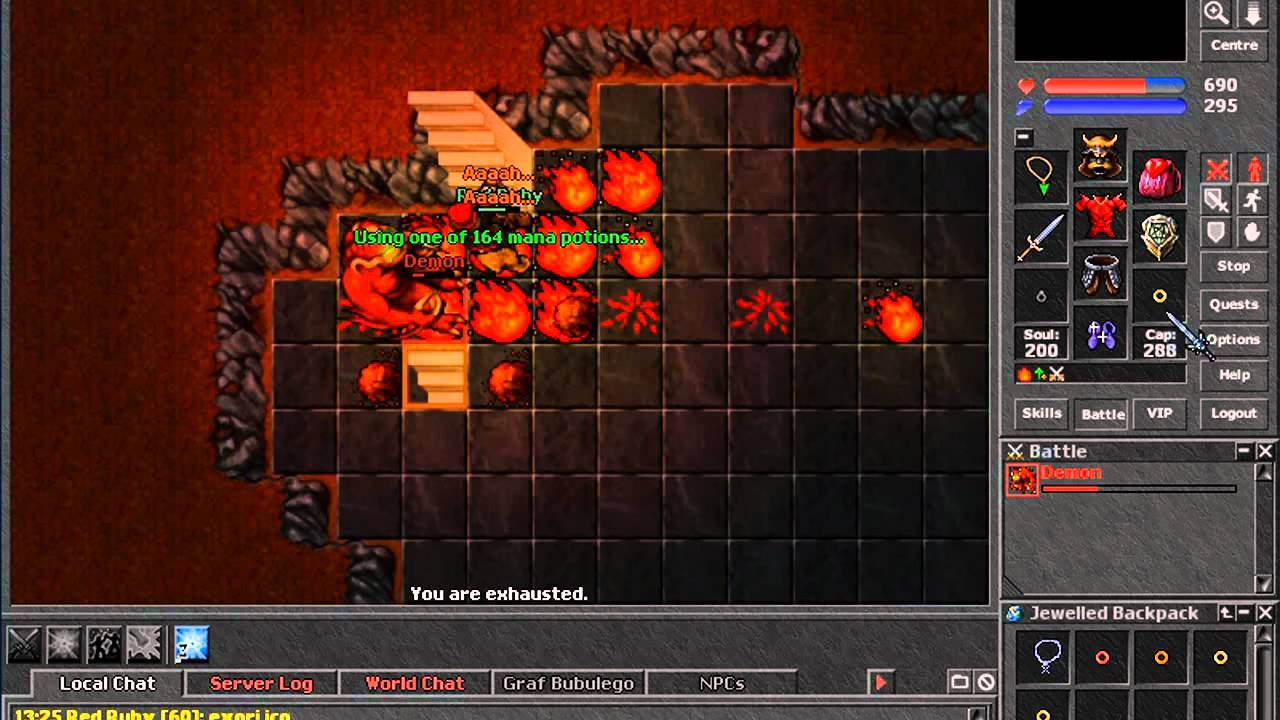 Demon solo 60 lvl by ek - Tibia - YouTube