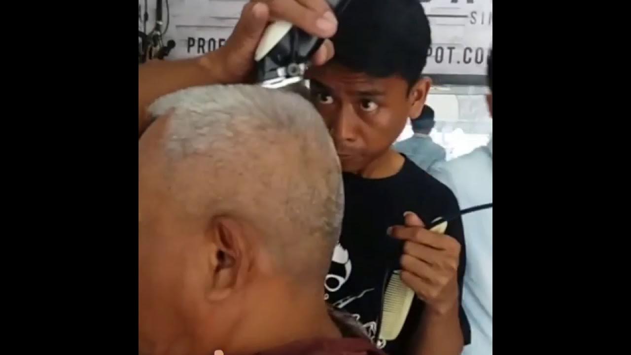cepak kotak,kursus potong rambut pria - YouTube