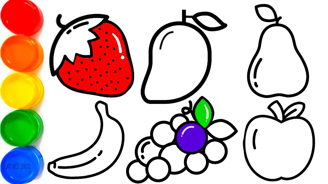Learn Fruits name ,drawing, painting & colouring for kids&Toddlers # ...