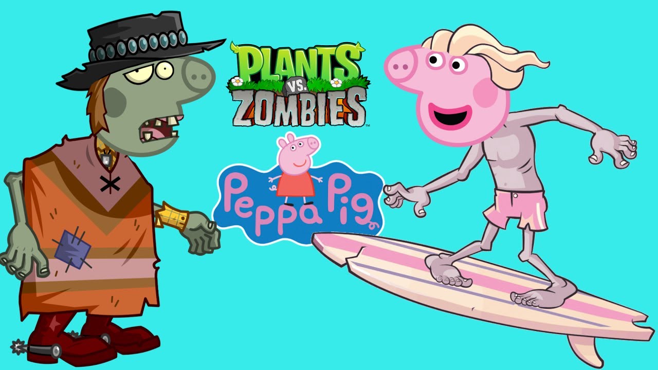 NEW Peppa Pig ZOMBIES PVZ Plants Vs Zombies Cartoon Shimmer And Shine ...