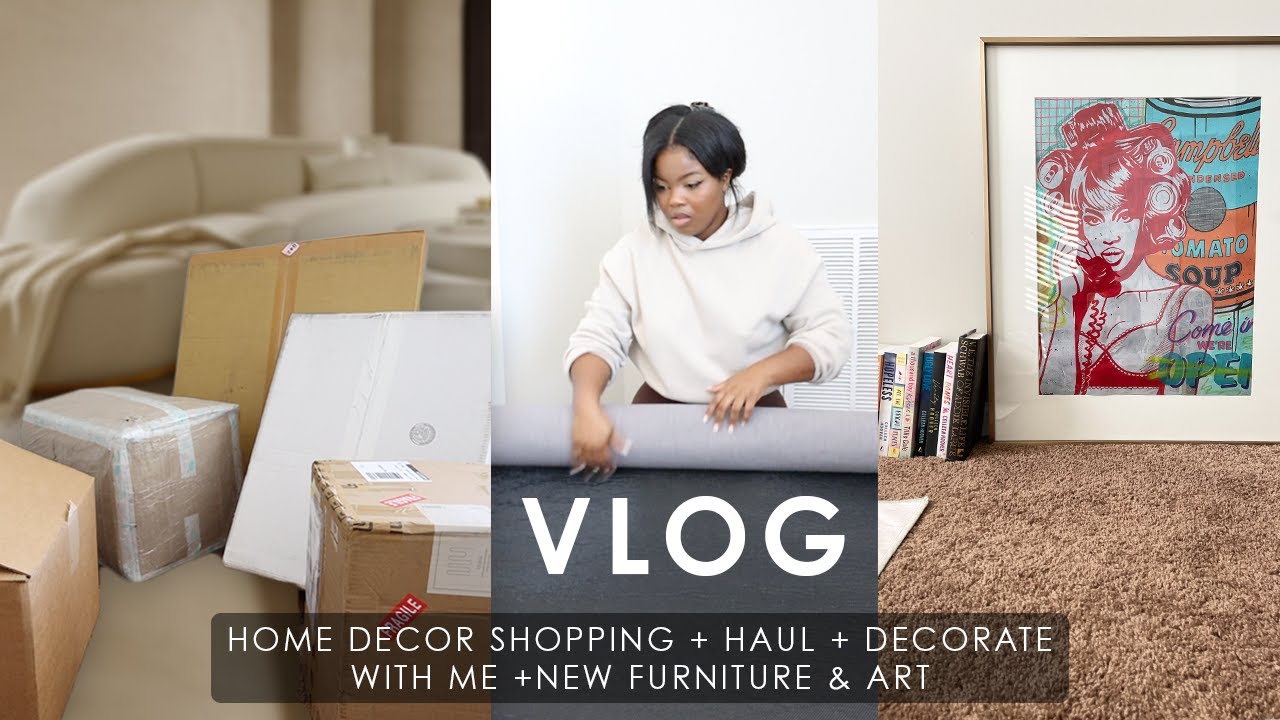 VLOG | HOME DECOR SHOPPING + HAUL + DECORATE WITH ME + NEW FURNITURE ...