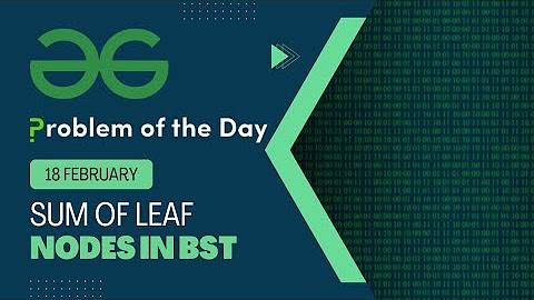 Geeks for Geeks Problem of the Day - YouTube
