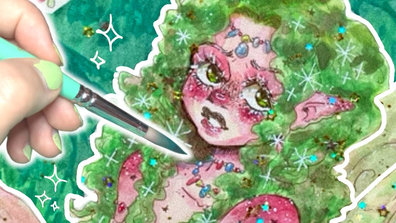 PAINTING A FAIRY IN MY SKETCHBOOK🍄 ~ gouache fairycore paint with me ...